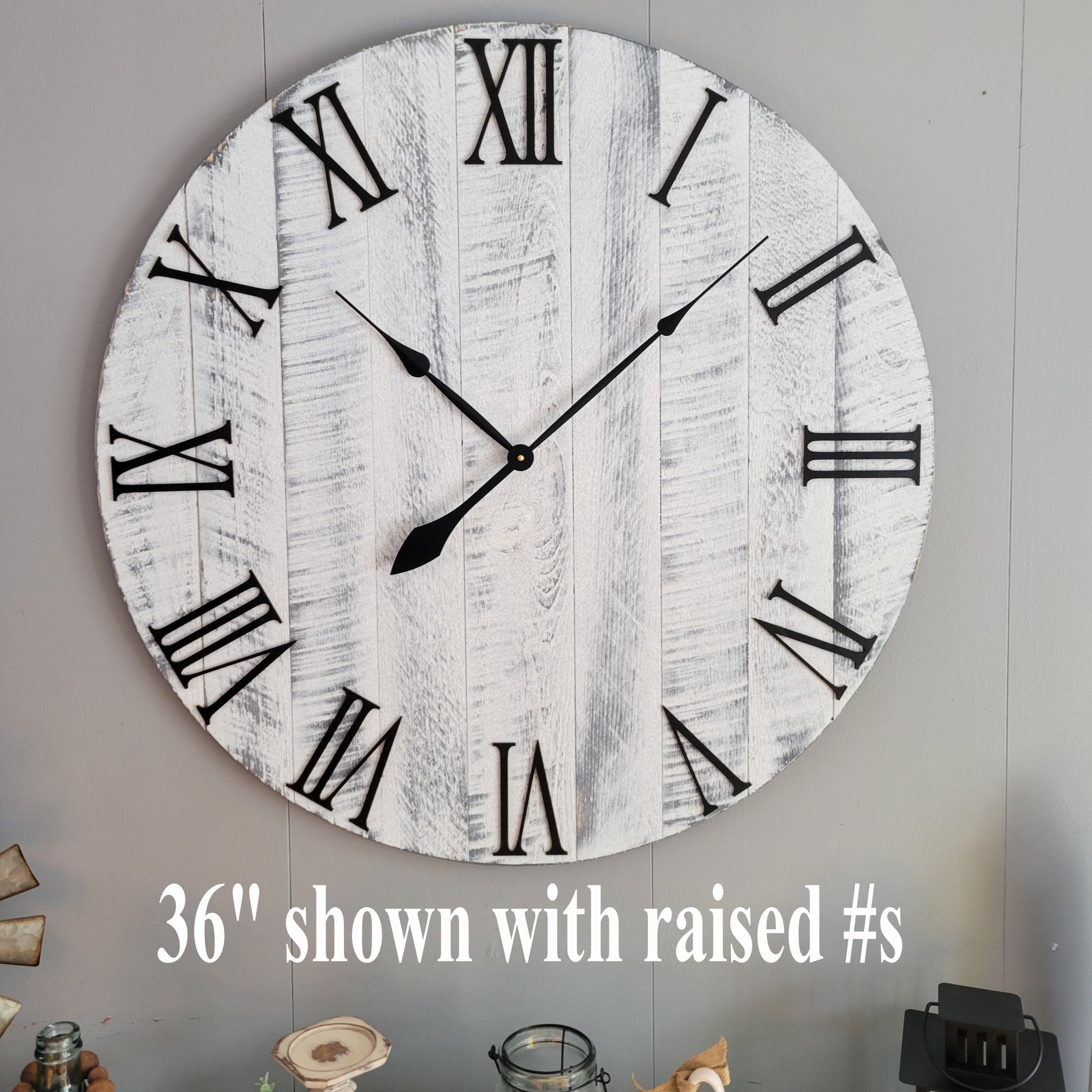 Large Wall Clock / 18" - 42" / Farmhouse Clock / Oversized wall clock ...