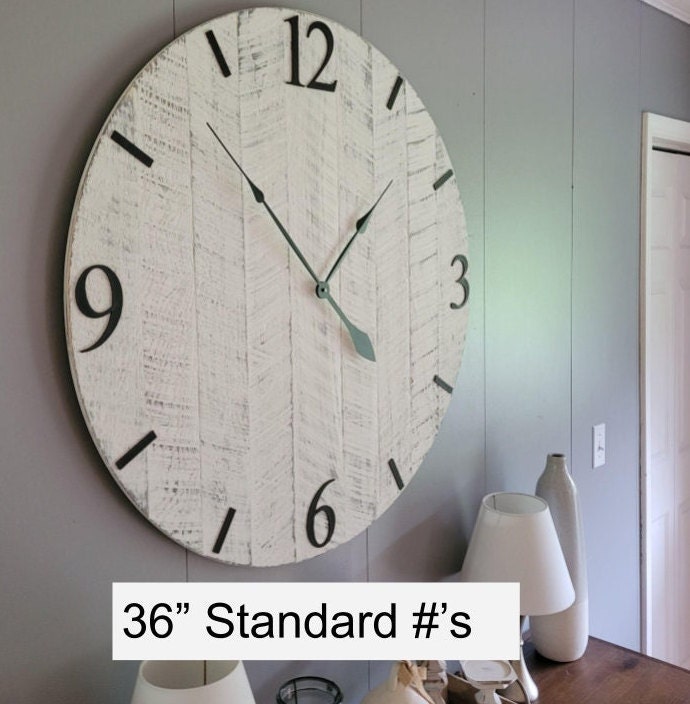 Large Wall Clock / 18" - 42" / Farmhouse Clock / Oversized wall clock ...
